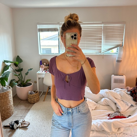 Tops | Purple Cropped Top | Poshmark